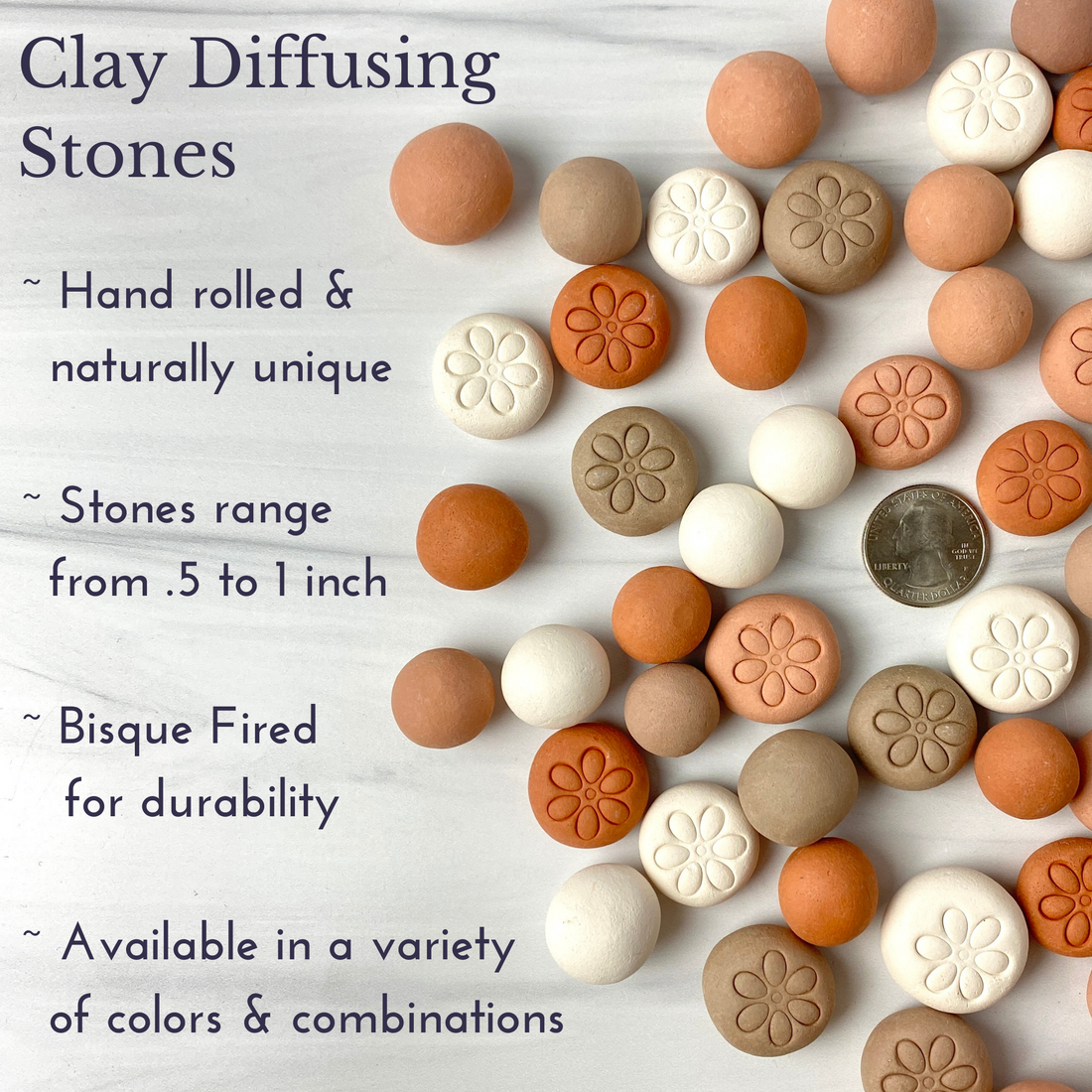 Terra & White Essential Oil Diffuser Stones – BloomingLightVT